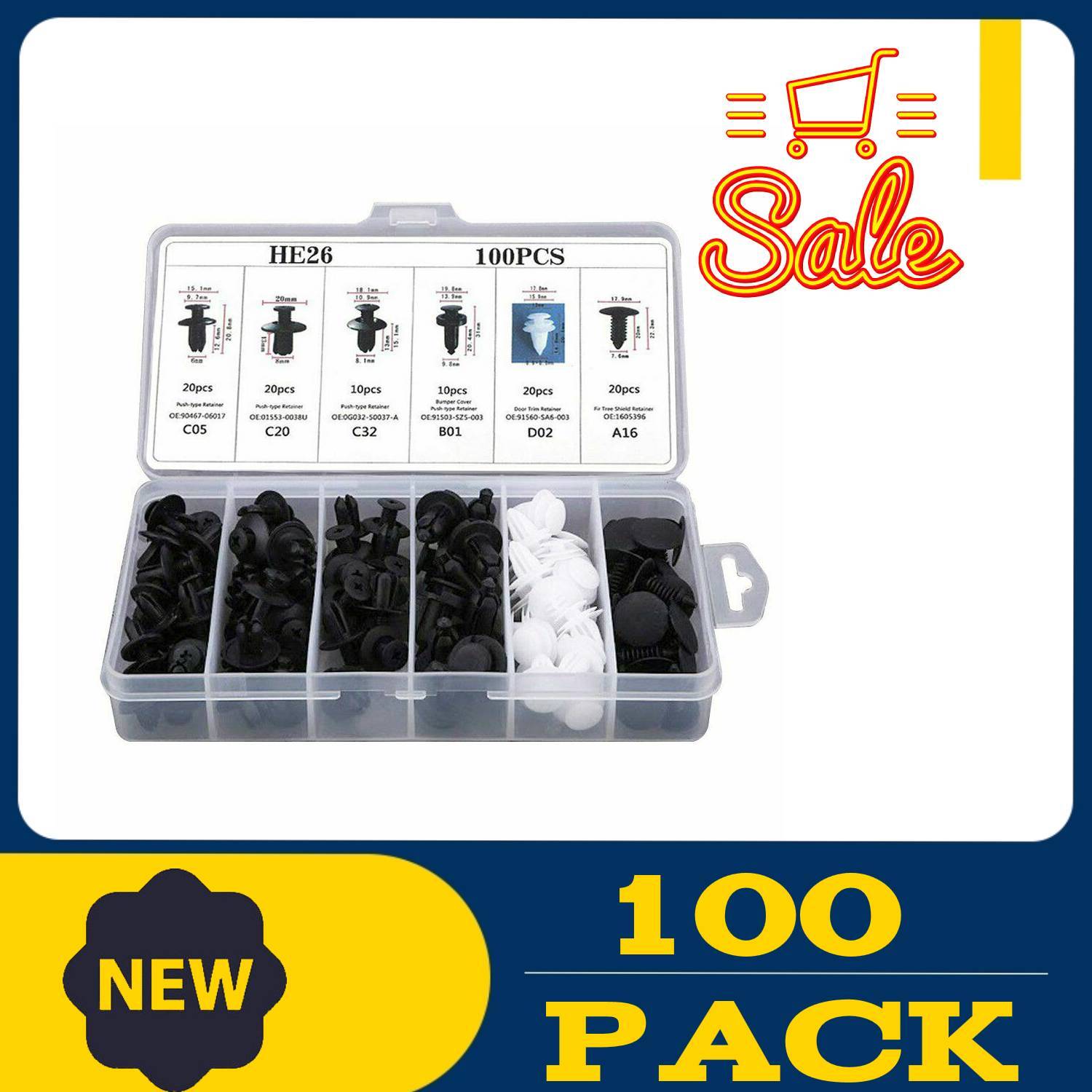 Car Set Body Bumper Rivet Retainer Trim Molding Push Pin Clip ...