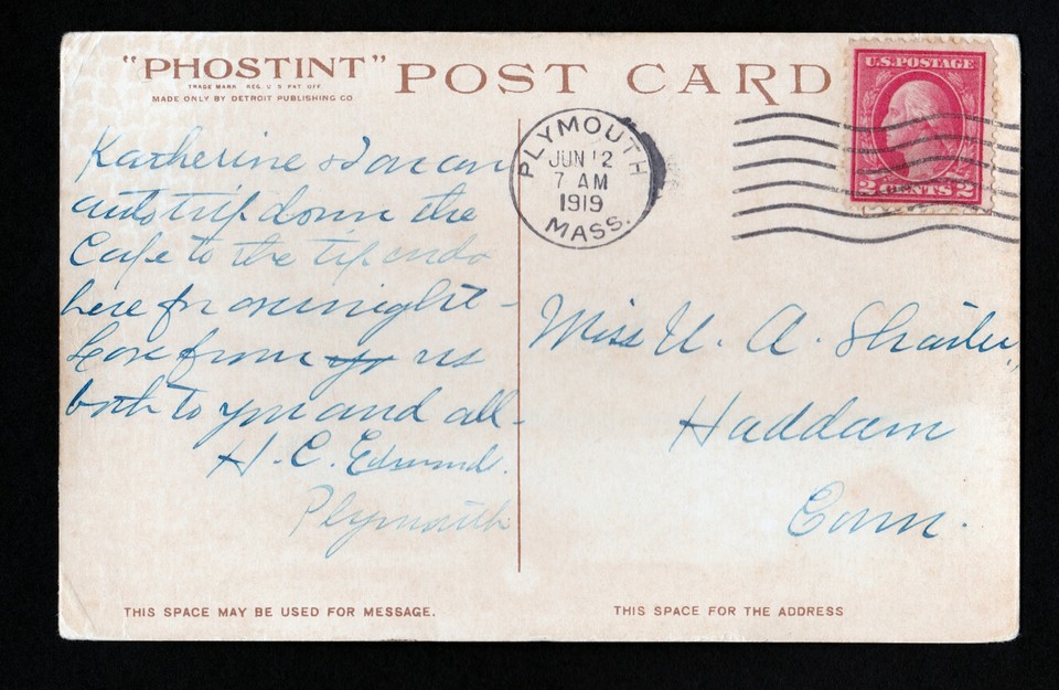 1907-19 art by Boughton Pilgrim Exiles Plymouth Massachusetts postcard ...
