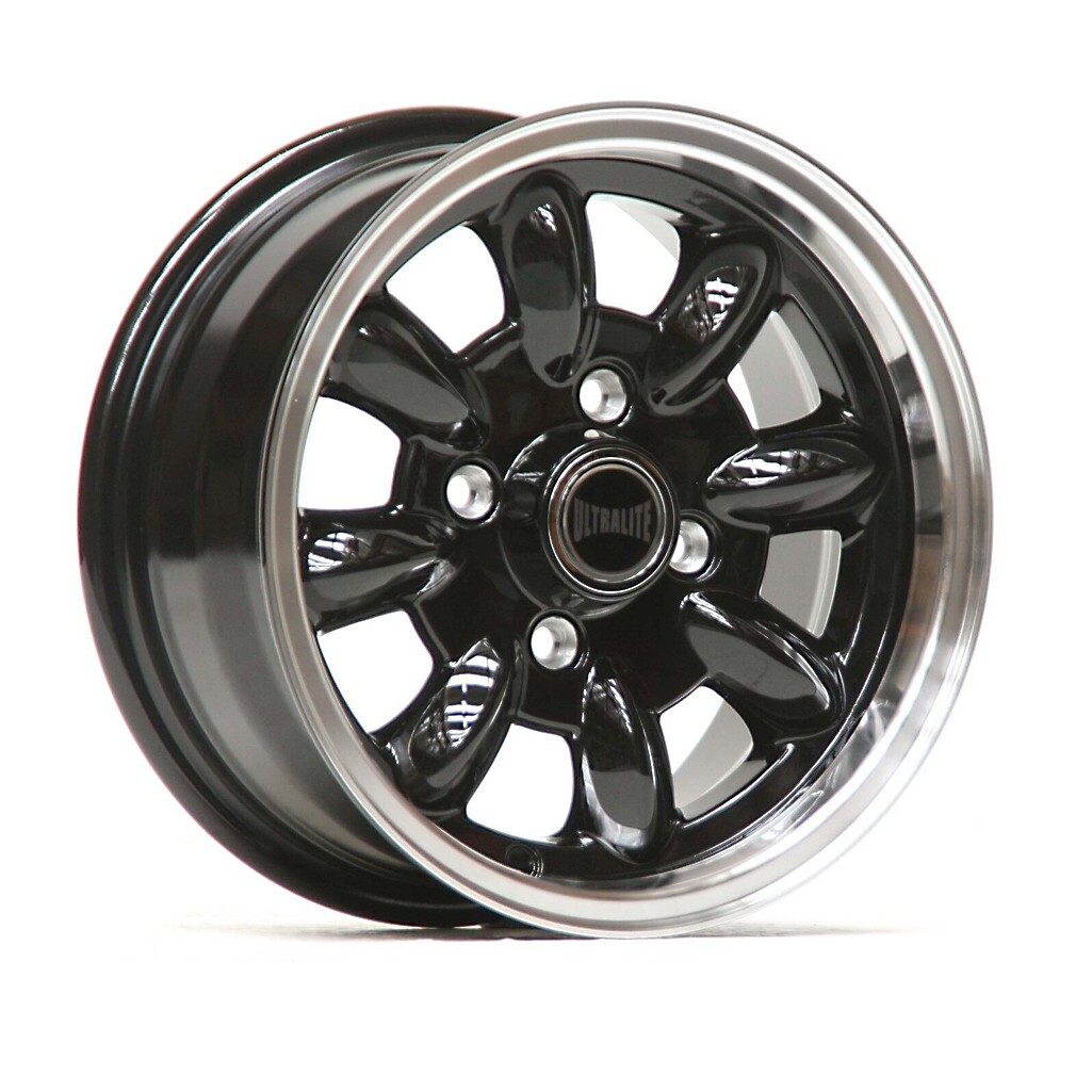 ULTRALITE CLASSIC MINI WHEELS 12" x 5J ET30 4x101.6 GLOSS BLACK LIP ...