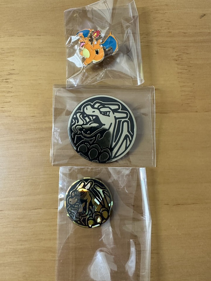 New Pokemon Celebrations Charizard Coins and Pin Rare Lot | eBay