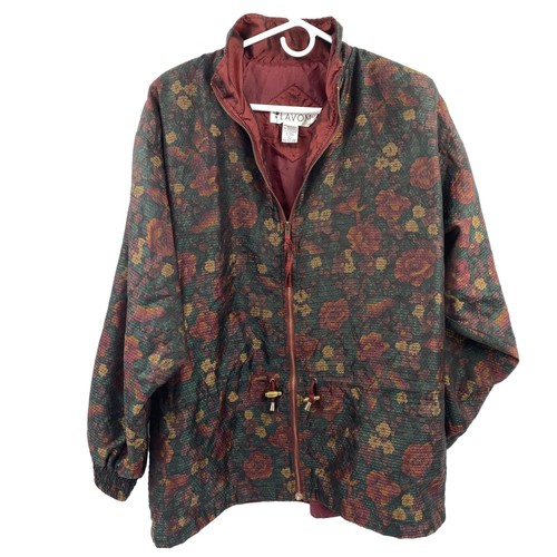 Vintage 90s Lavon zip up nylon jacket windbreaker size large maroon ...
