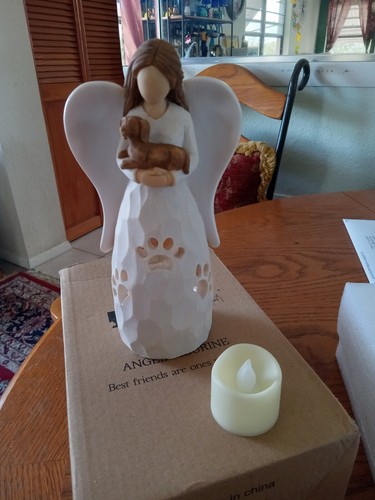 Dog Memorial Gifts for Dog Lovers - Dog Angel Memorial Statue Candle | eBay