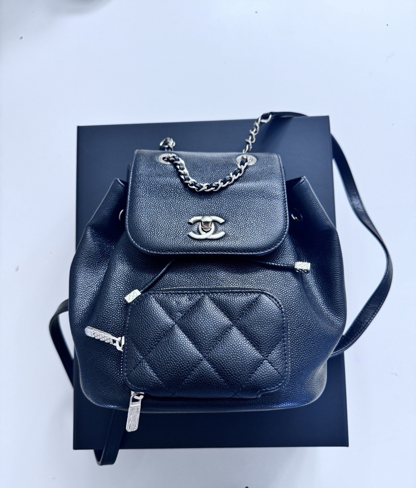 Chanel Business Affinity Backpack Black Caviar Leather - Gem