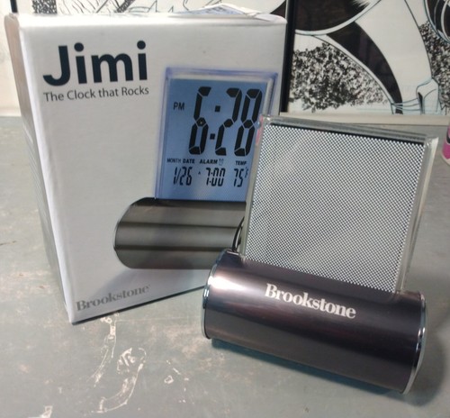 Brookstone Jimi Clock that Rocks Light Up Digital Clock Time Date Temp ...