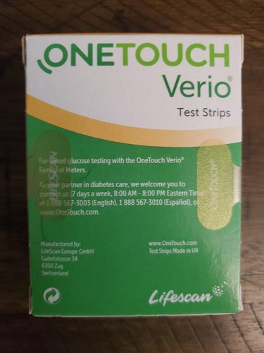 New Sealed 100 Count One Touch Verio Diabetic Test Strips Expired 10/31 ...