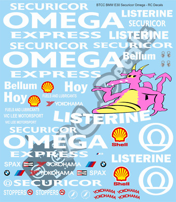 1/10 Touring Car Decal Set BTCC BMW E30 Securicor Omega - Tamiya ...