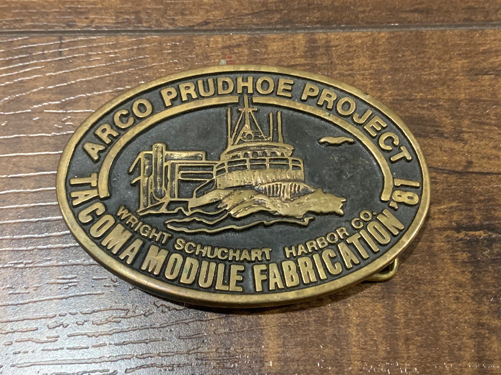 Vintage ARCO Prudhoe Bay Project 1981 Brass Belt Buck… - Gem