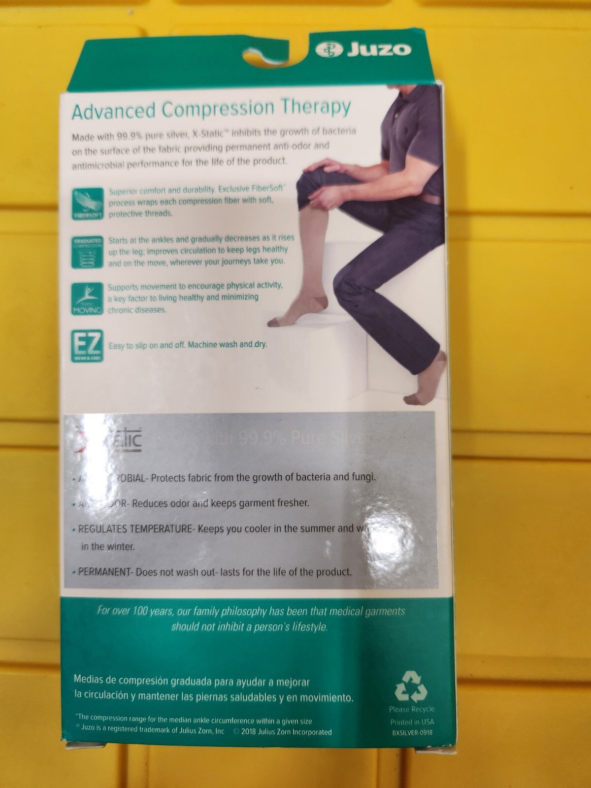 Juzo Silver 3561 Advanced Compression Therapy Below Knee Shrinker 20-30 ...