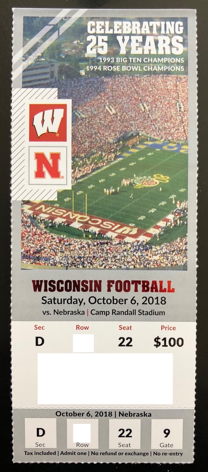 2018 Wisconsin Badgers Football Collectible Ticket Stub - Choose Any ...