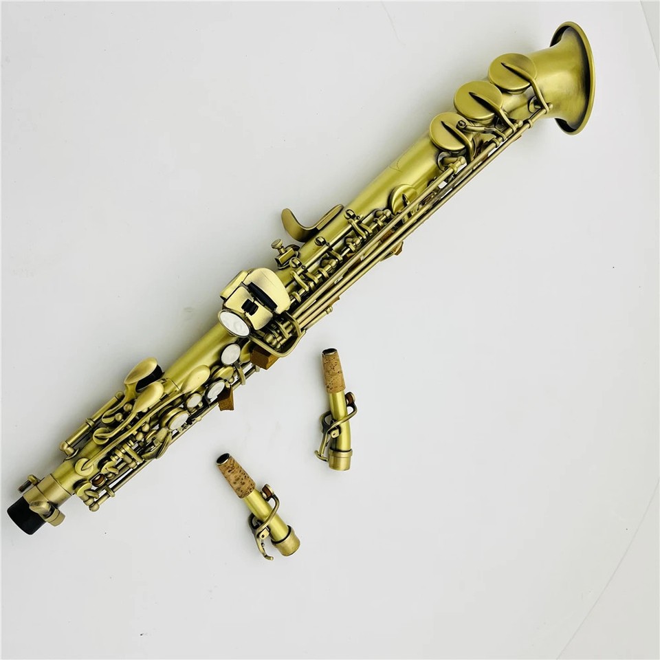 New Curved Soprano Saxophone B Flat Antique Brass Professional Grade ...