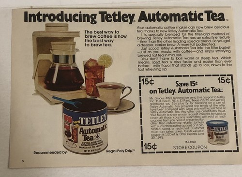 1978 Tetley Automatic Tea Print Ad Vintage Advert pa11 | eBay