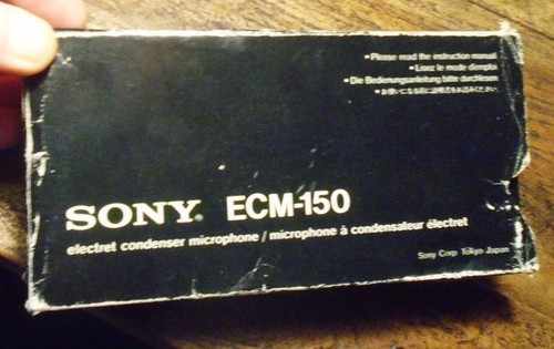 VINTAGE---SONY--ECM-150-ELECTRIC CONDENSER MICROPHONE...UNUSED IN BOX ...