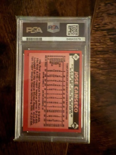 1986 Topps Traded #20T Jose Canseco Psa 9 (82-24 Topps Rc Psa ...