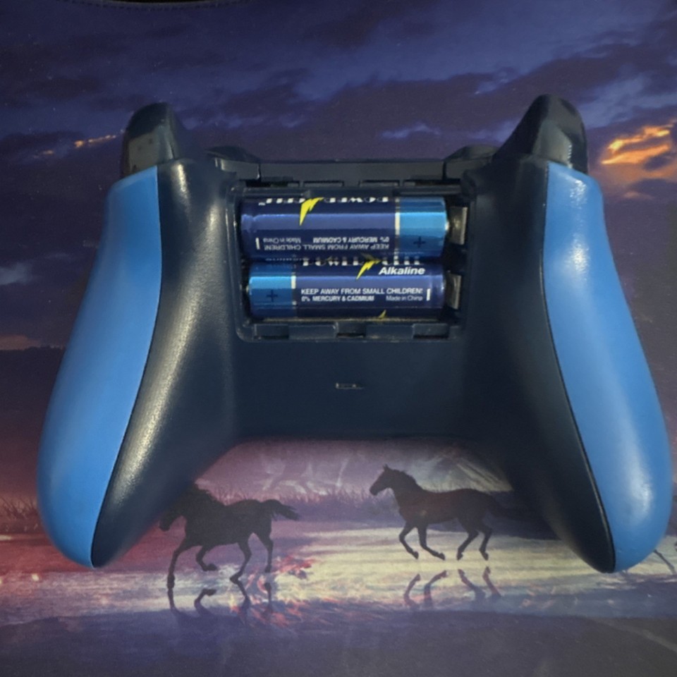 Microsoft Xbox One Blue Black Wireless Controller for Console Plastic ...