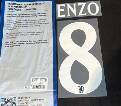 Official Chelsea enzo 8 2025/26 Cup Football Name/Number Set home | eBay UK