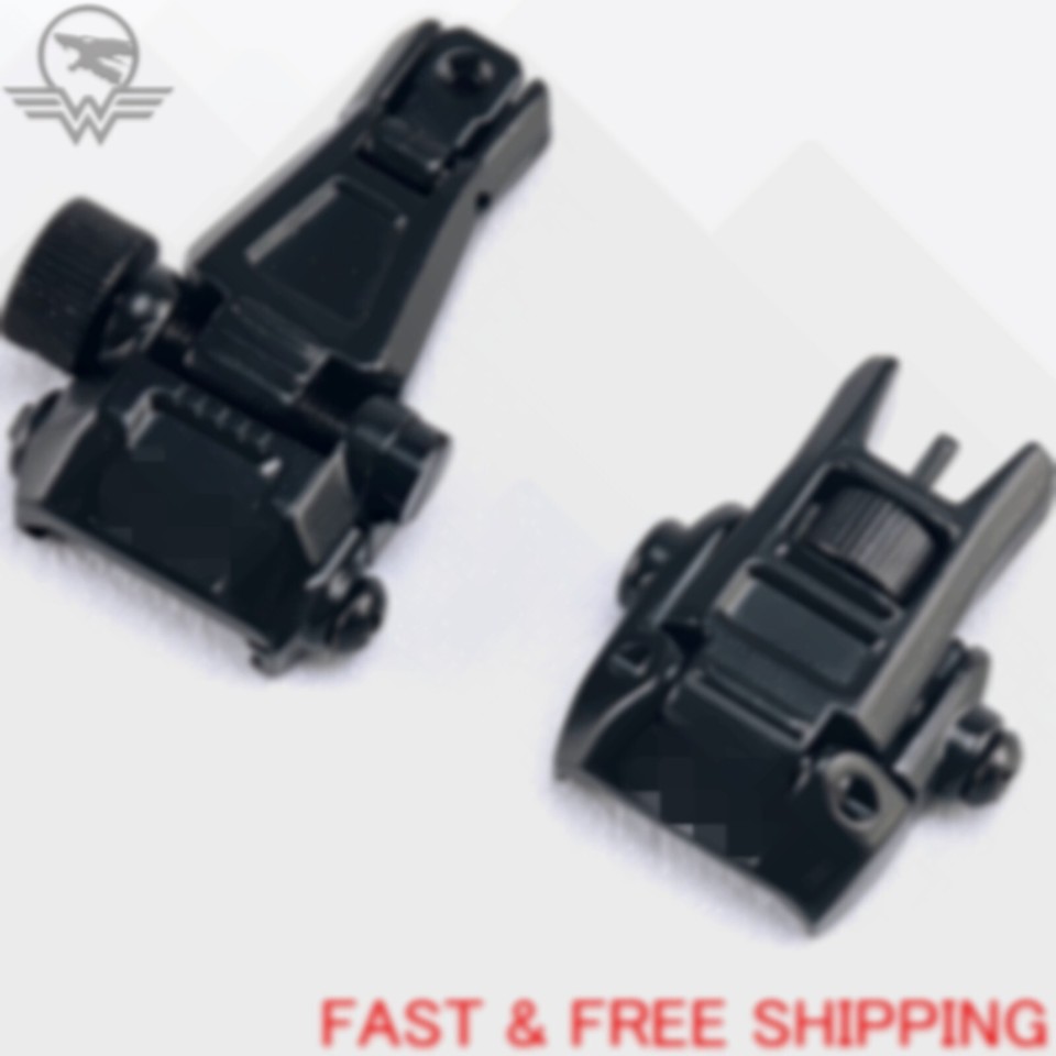1 Pair Metal Flip-up Low Profile Sight Folding Iron Sights Front and ...