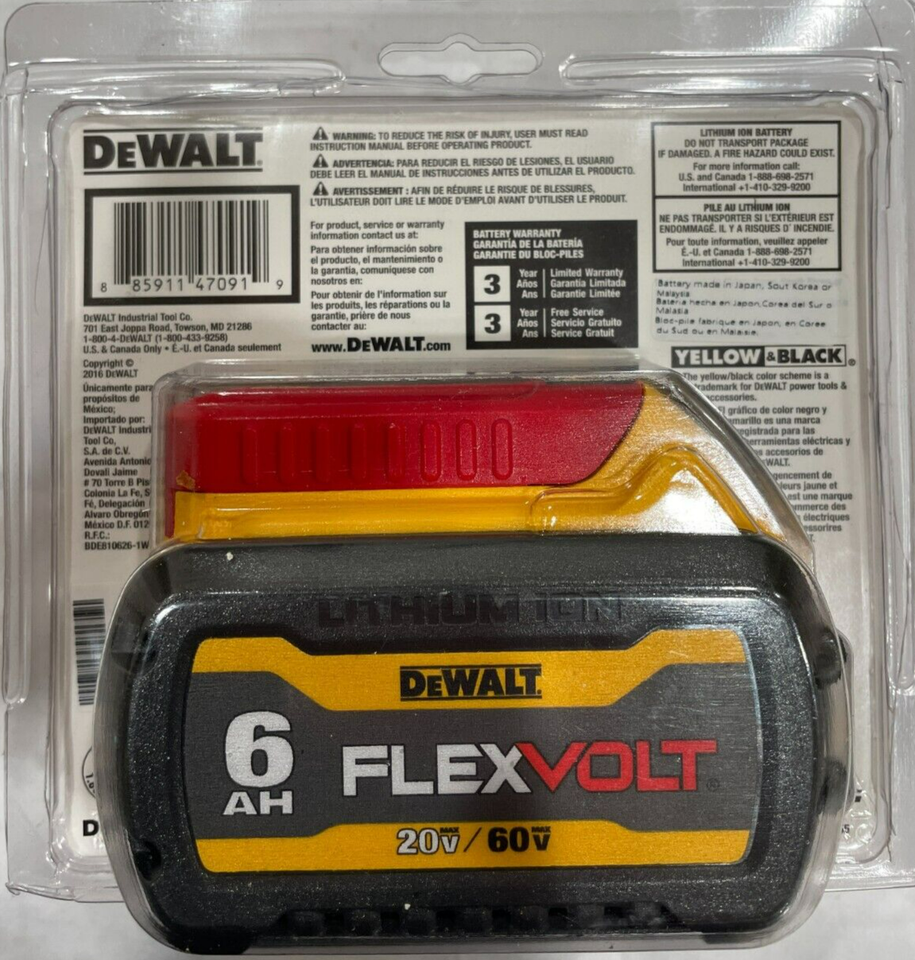 DeWalt - DCB606 - 60 volt Flex Volt 6 amp Battery | eBay