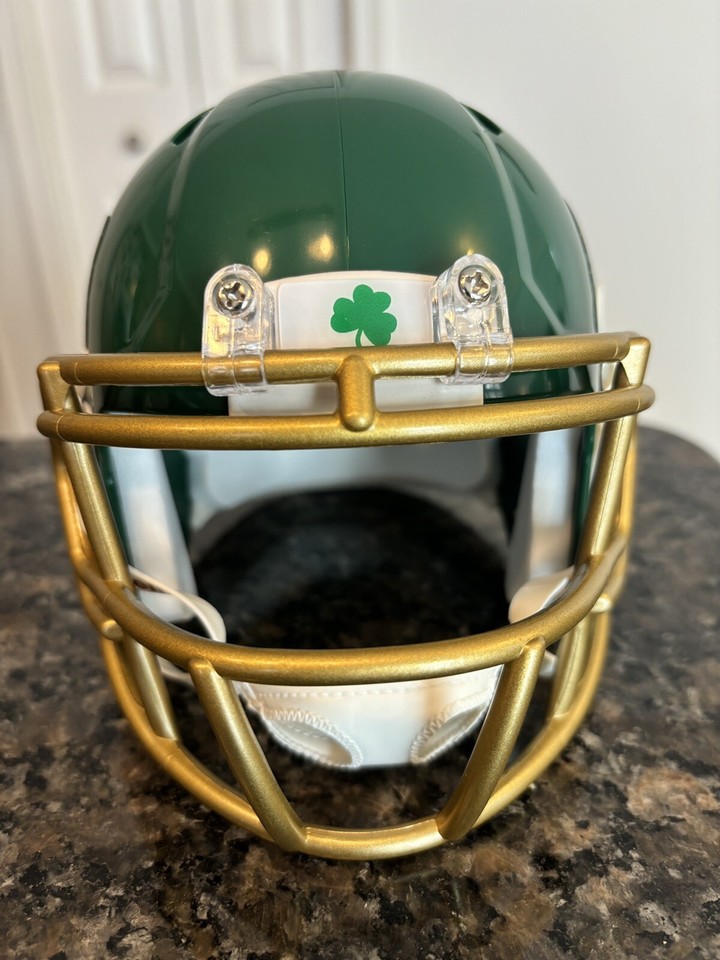 Notre Dame Fighting Irish Custom Concept Green Mini Football Helmet ...