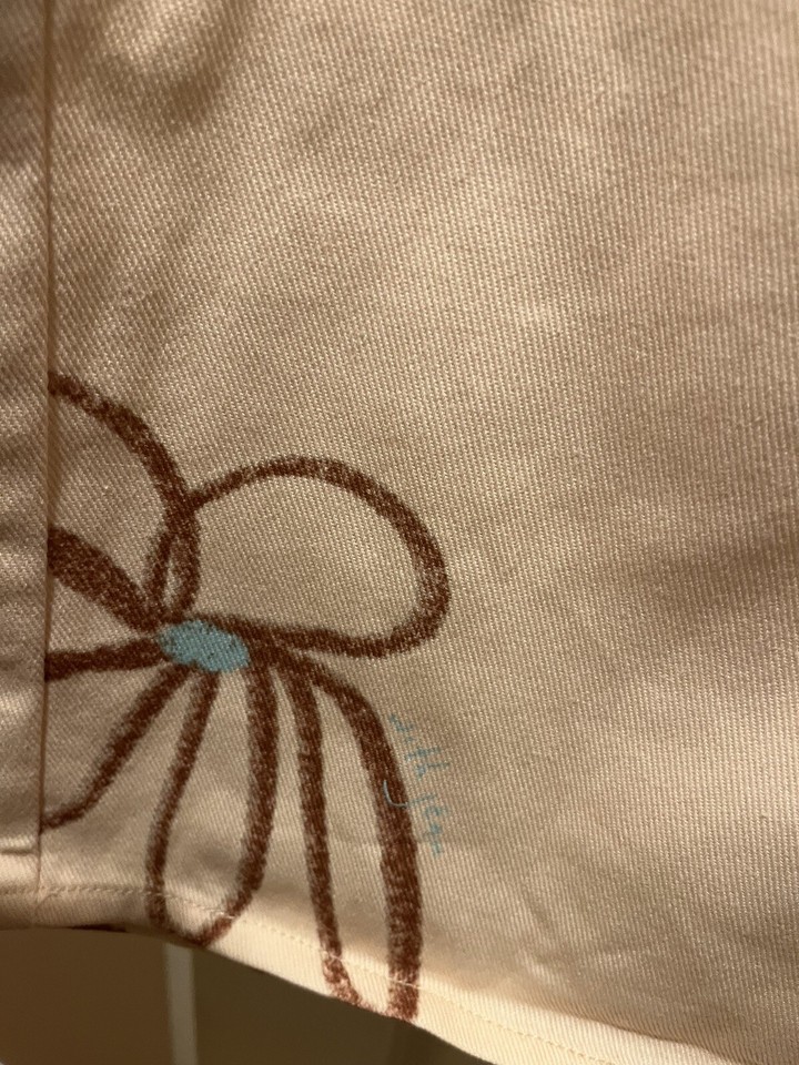 NWT WITH JEAN WOMEN PANTS 100% COTTON CHALK AND FLOWERS HIGH WAIST ...