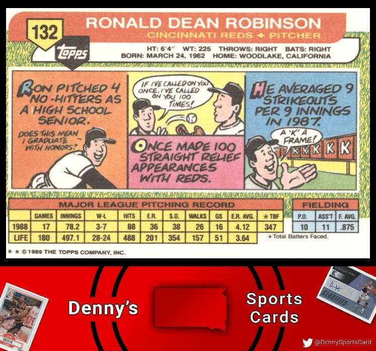 1989 Topps Big #132 Ron Robinson Cincinnati Reds Baseball Card | eBay