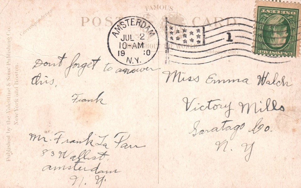 Postcard NY Amsterdam Mohawk River by Depot Posted 1910 Vintage PC J8223 | eBay