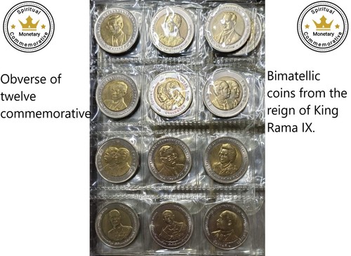 Thailand King Rama IX Full Set Commemorative Bimetallic 10‑Baht Coins ...