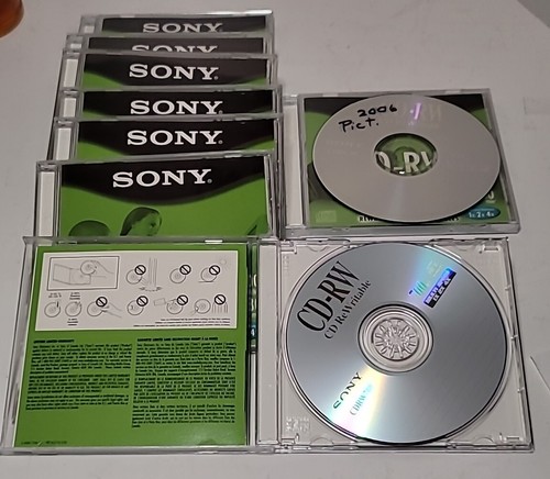 SONY CD-RW Rewritable 8-Pack Discs 700MB 80 Min 7 NEW, 1 Recorded On ...