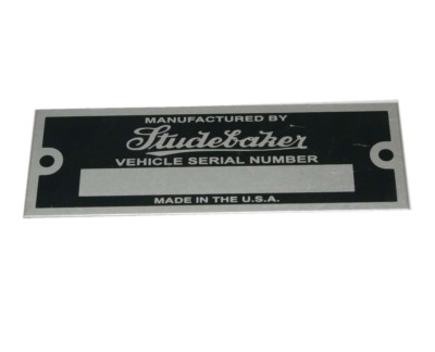 New Studebaker Car Chassis Serial Number Data Plate S2u | eBay
