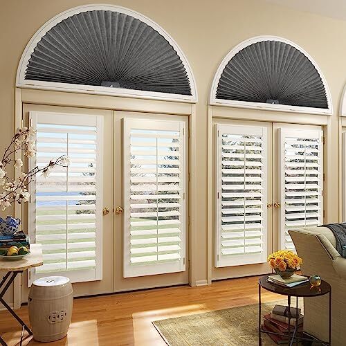 Arch Light Filtering Fabric Shade Half-round for Windows Pack of 2 by ...