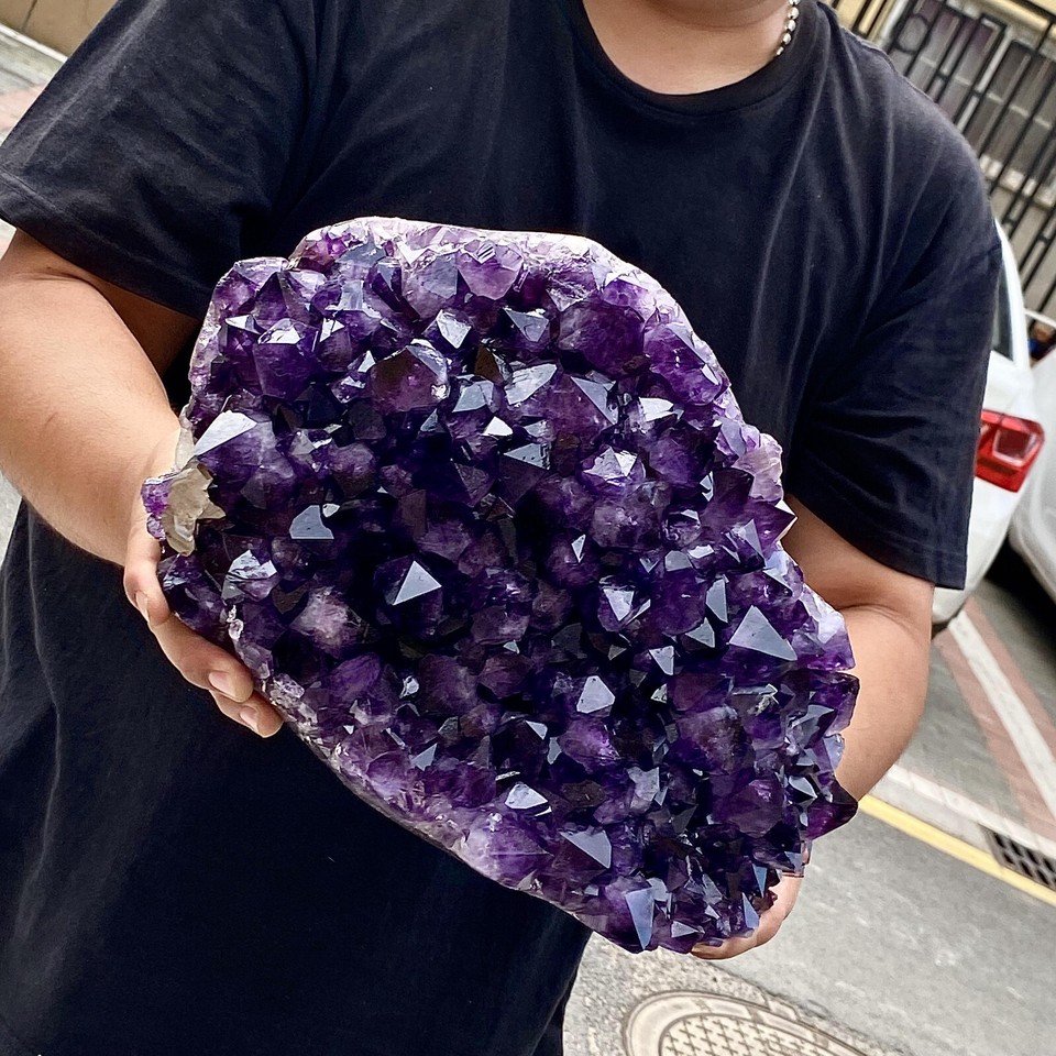27LB Natural Brazilian Amethyst Crystal Point Stone Cluster Quartz ...