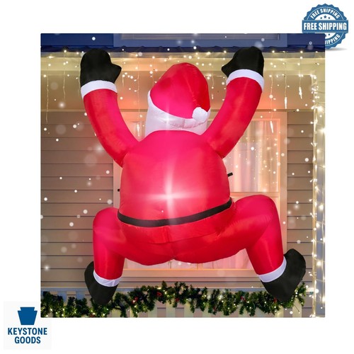 6FT Climbing Santa Inflatable with LED Lights | eBay