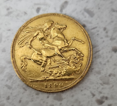 22CT GOLD Coin SOVEREIGN GEORGE V 1890 P | eBay