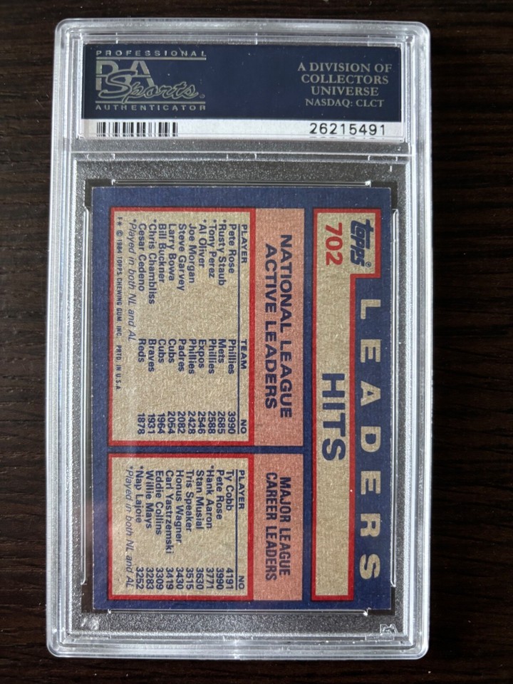 1984 TOPPS BASEBALL #702 NL ACTIVE CAREER HIT LEADERS PSA 7 NM | eBay