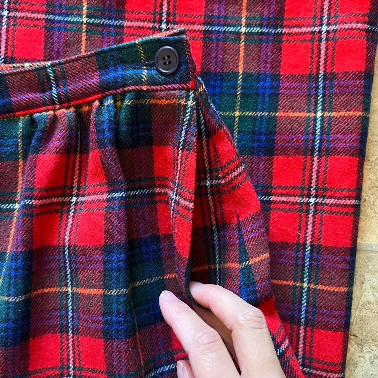 Vintage 1950s Pendleton Tartan Red Blue Plaid Wool Mi… - Gem