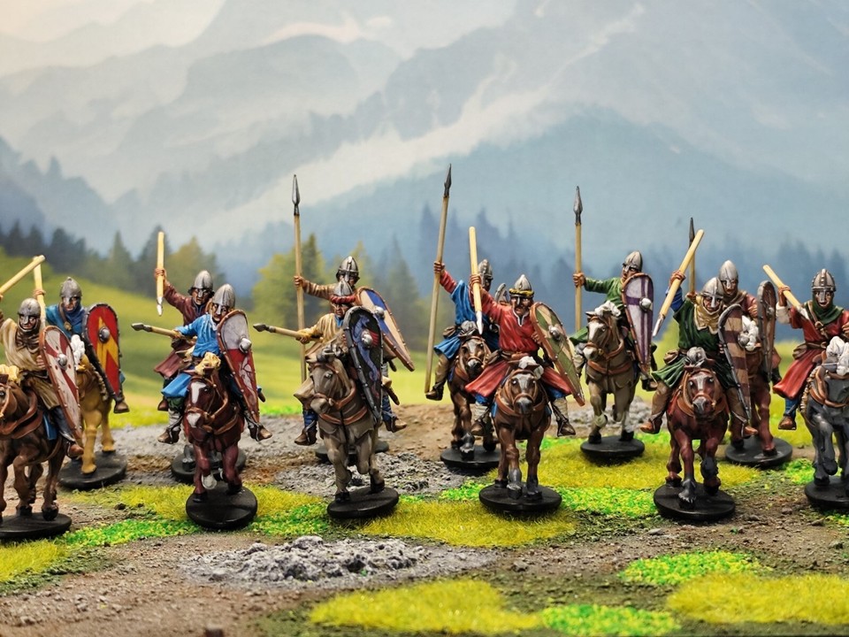 28mm Ancient DPS painted Dark age to Medieval Crusader Norman Cavalry ...