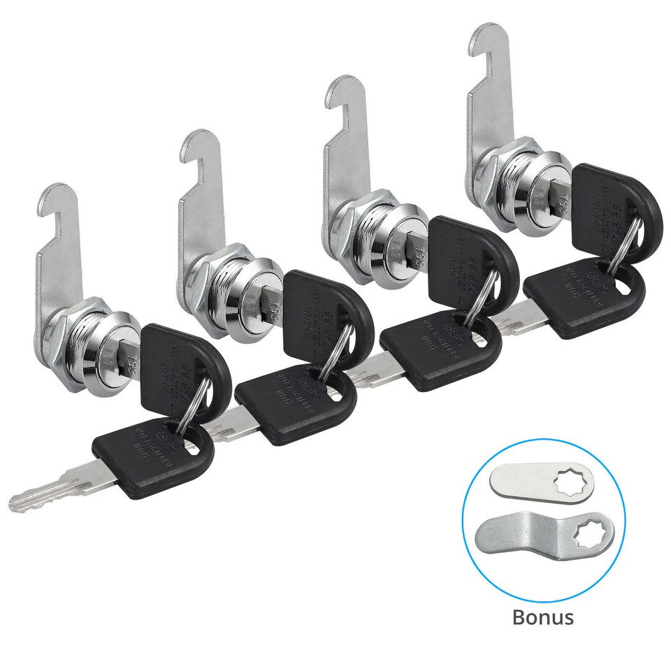 4 Set Universal Tool Box Locks Chest Key Storage Truck Safe Cylinder ...