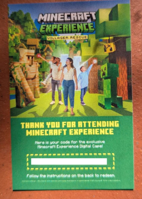 Minecraft Exclusive From London Experience Digital Cape Code! | eBay