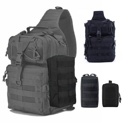 Tactical Molle Sling Backpack 20L Military Rucksack Nylon EDC Molle ...