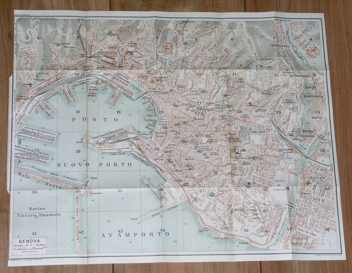 Italy Genoa Map Genoa Map Art Print Free International Shipping!