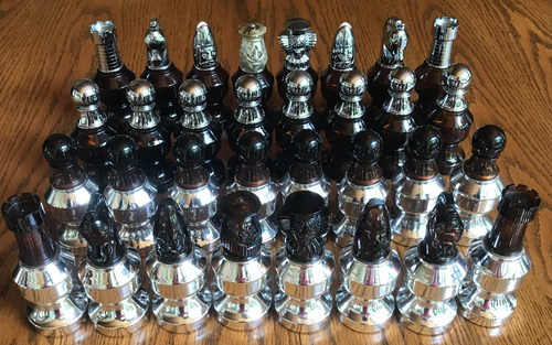 Vintage Avon Complete Chess Set - Glass Bottles with Plastic Tops- All ...