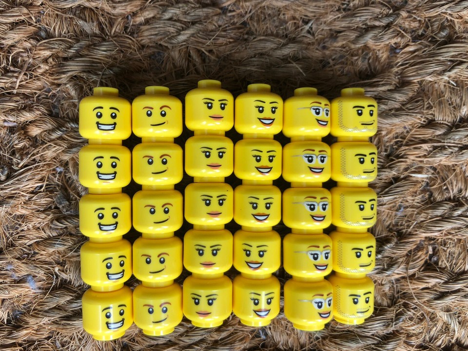Lego Minifigure Heads x 30! Yellow Minifig Heads - Price Drop! | eBay
