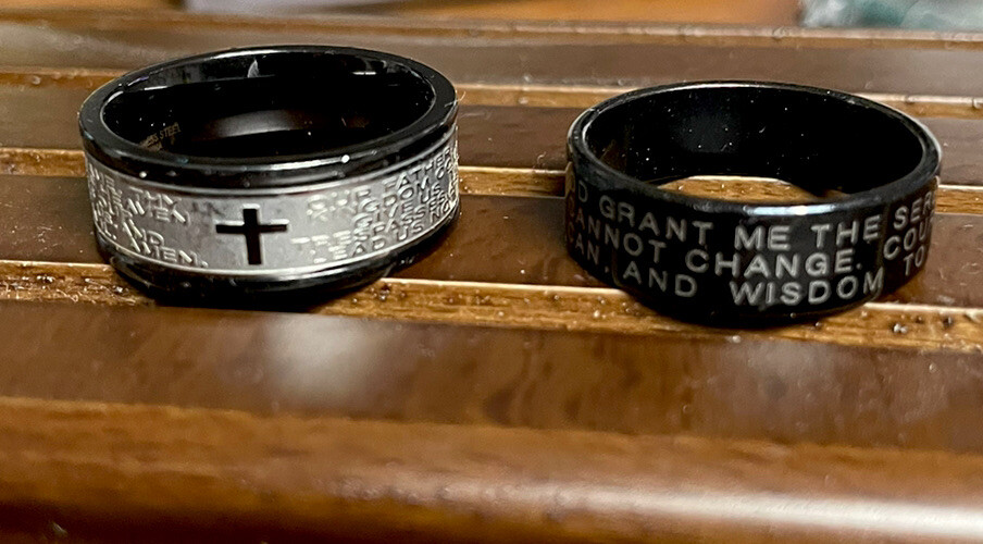 2 Rings: Our Father & Serenity Prayer Rings - Christi… - Gem