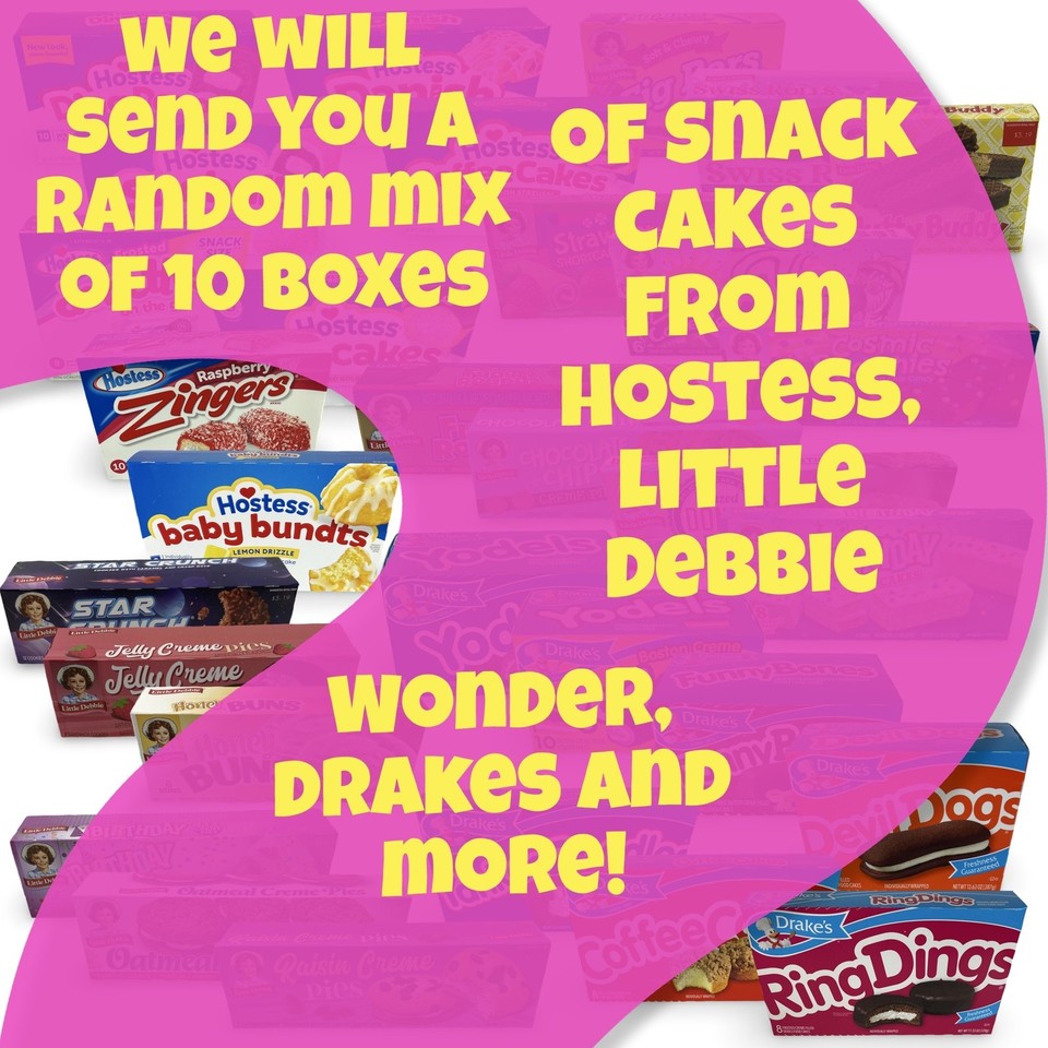 Snack Cake Mystery Box Assortment | 10 Full Boxes Featuring Hostess ...