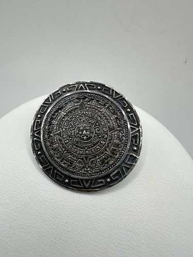 VTG Aztec Calendar Brooch Pin Pendant Sterling Silver 925 Signed Mexico ...