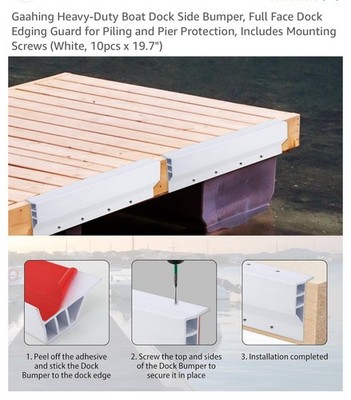 Gaahing Heavy-Duty Boat Dock Side Bumper, Full Face Dock Edging Guard ...
