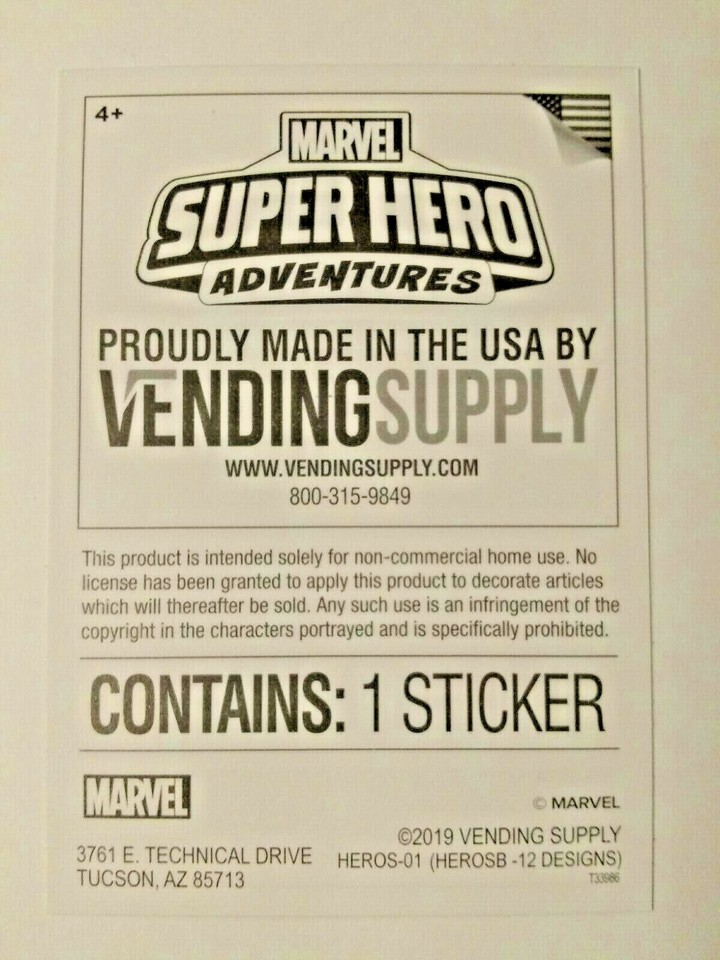 Ultron Marvel Superhero Adventures Sticker Decal Vending New | eBay