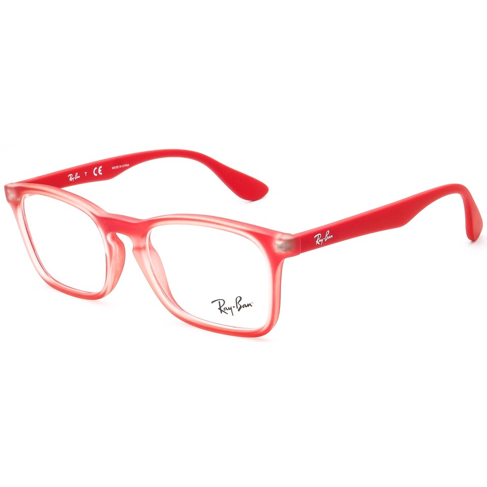 Ray-Ban Kids' Eyeglasses RB 1553 3669 Matte Red Rectangular Frame 46 ...