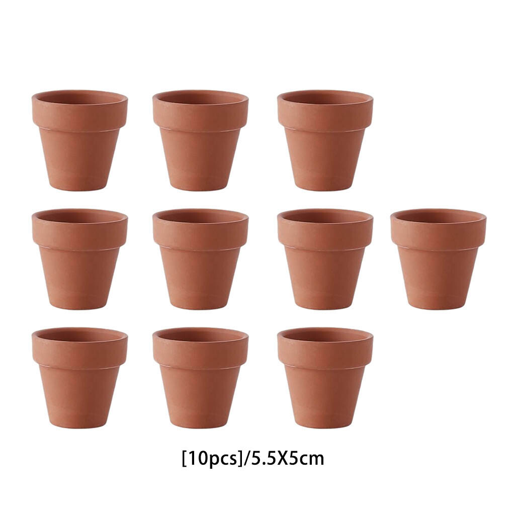 10 Pieces Red Pottery Flower Pot Garden Decor Planter Cacti | eBay ...