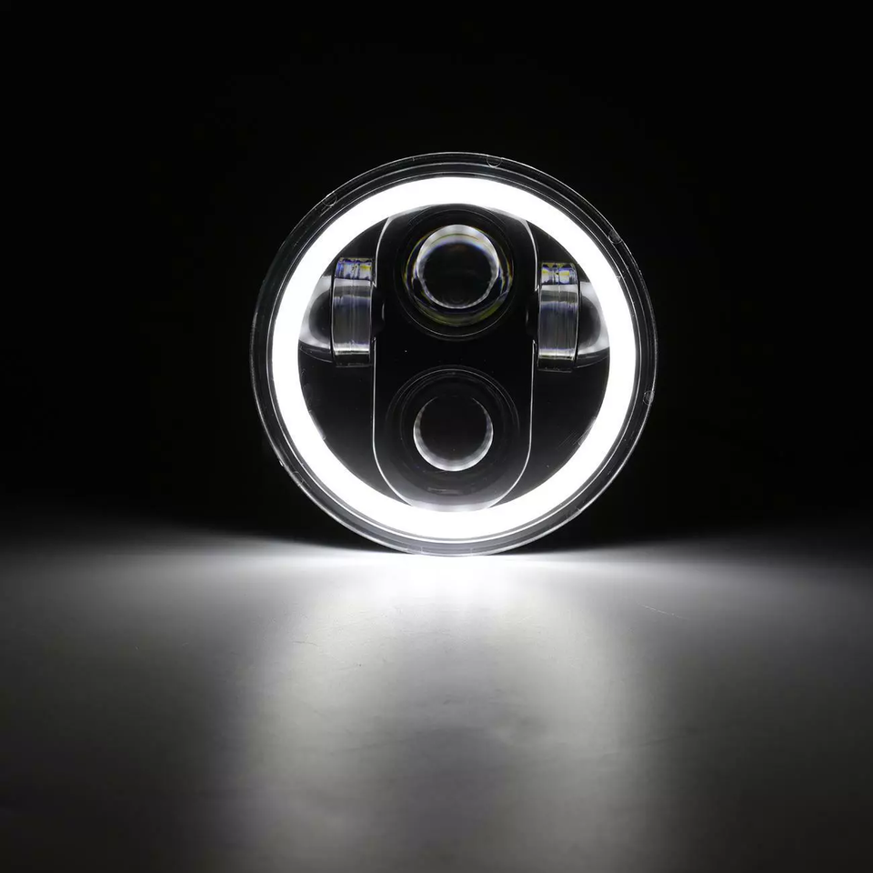 4pcs 5.75" 5-3/4" Round LED Headlights BLACK for Toyota Corolla Corona ...