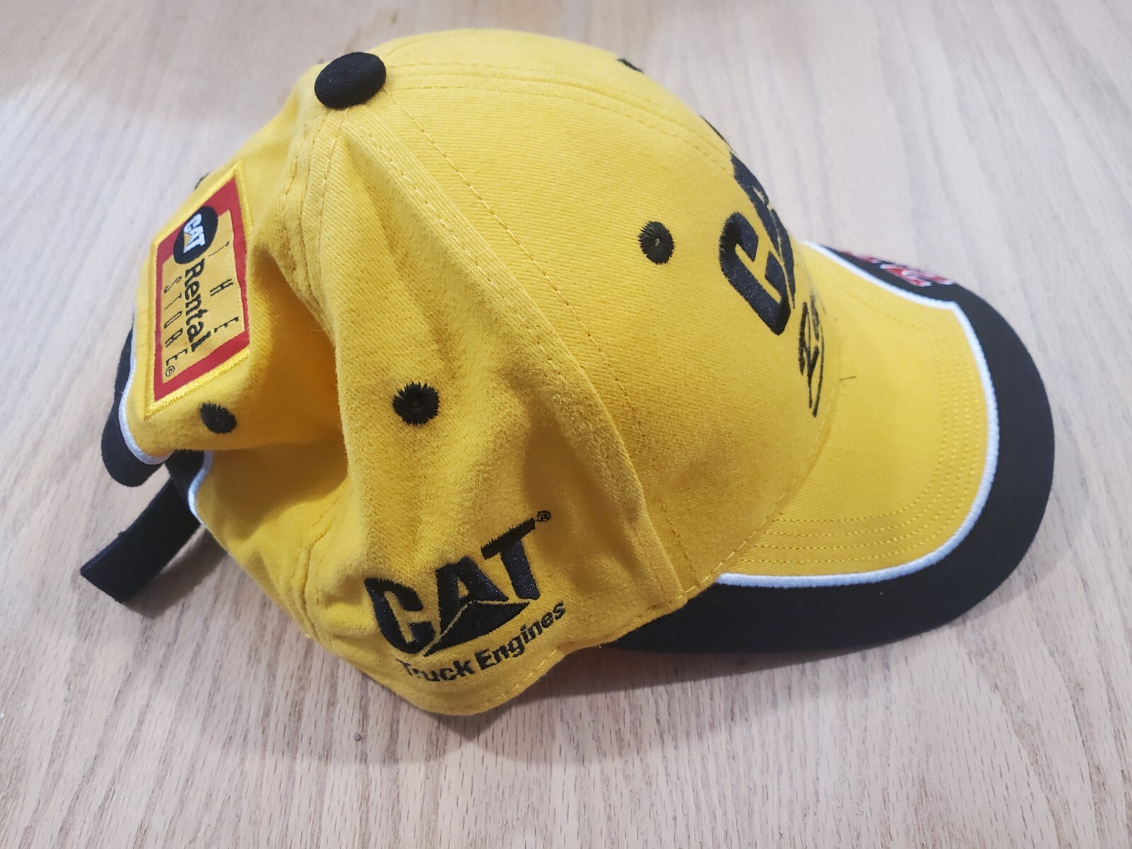 Yellow Strapback CAT Caterpillar Licensed Racing Hats… - Gem